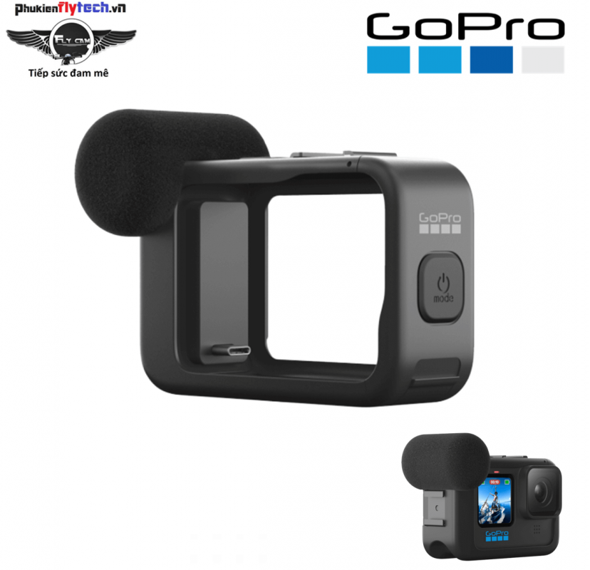 Media Mod cho GoPro 9/10 - Bộ vỏ bảo vệ tích hợp Mic - Hàng chính hãng