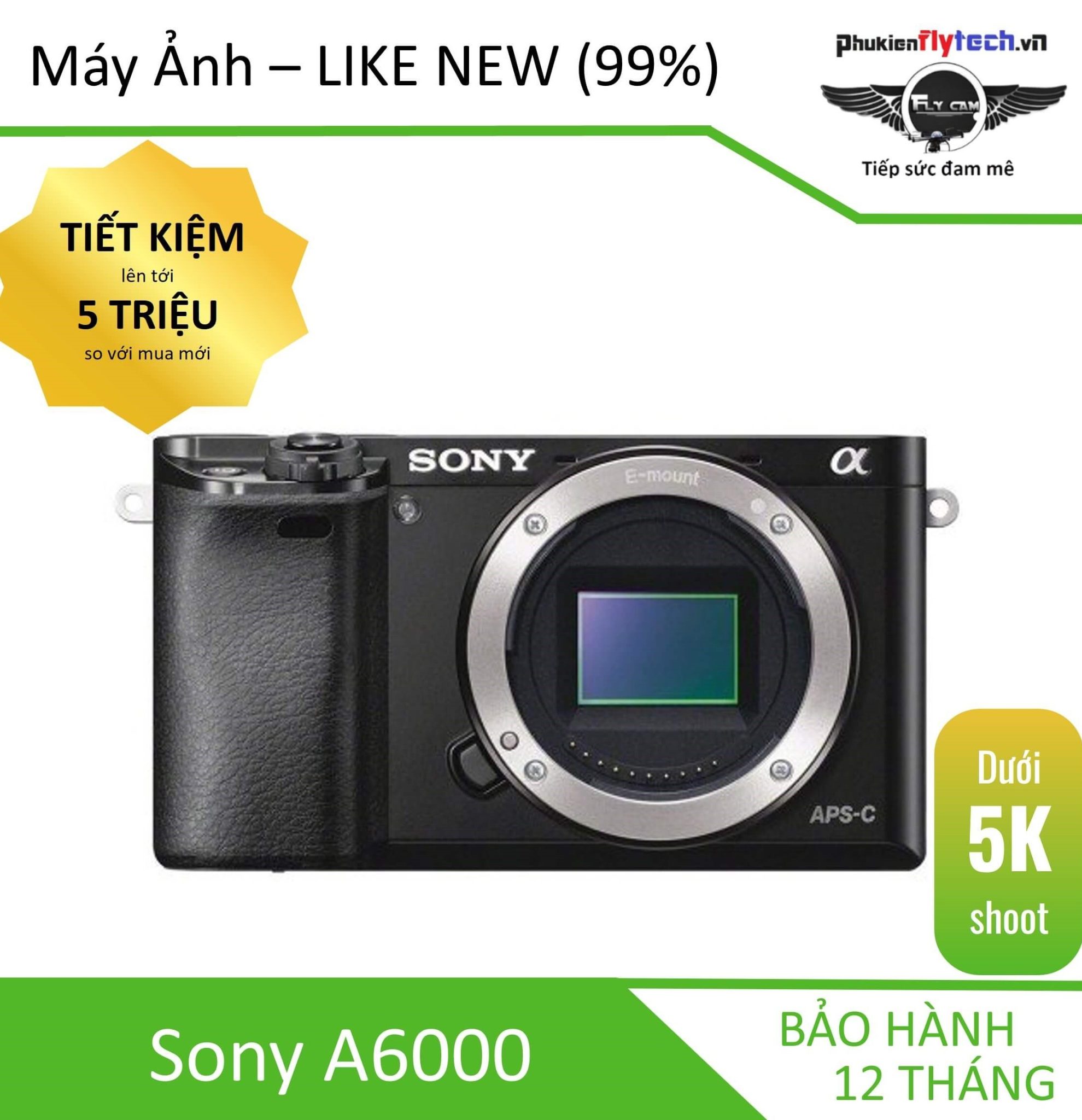 Sony A6000 cũ (Like New) - Chính hãng - BH 12 tháng - Giá rẻ